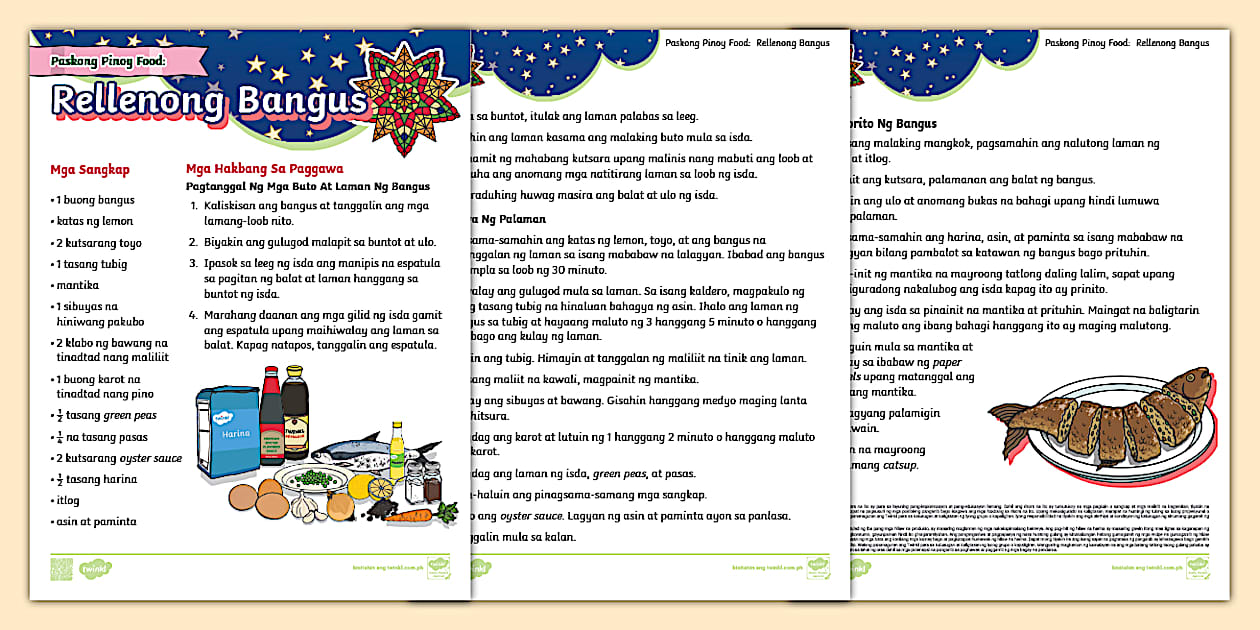 Paskong Pinoy Food: Rellenong Bangus | Twinkl (Teacher-Made)