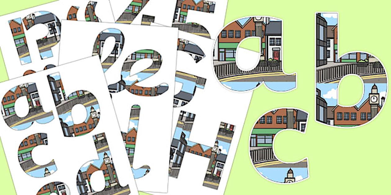 Town Themed Display Lettering