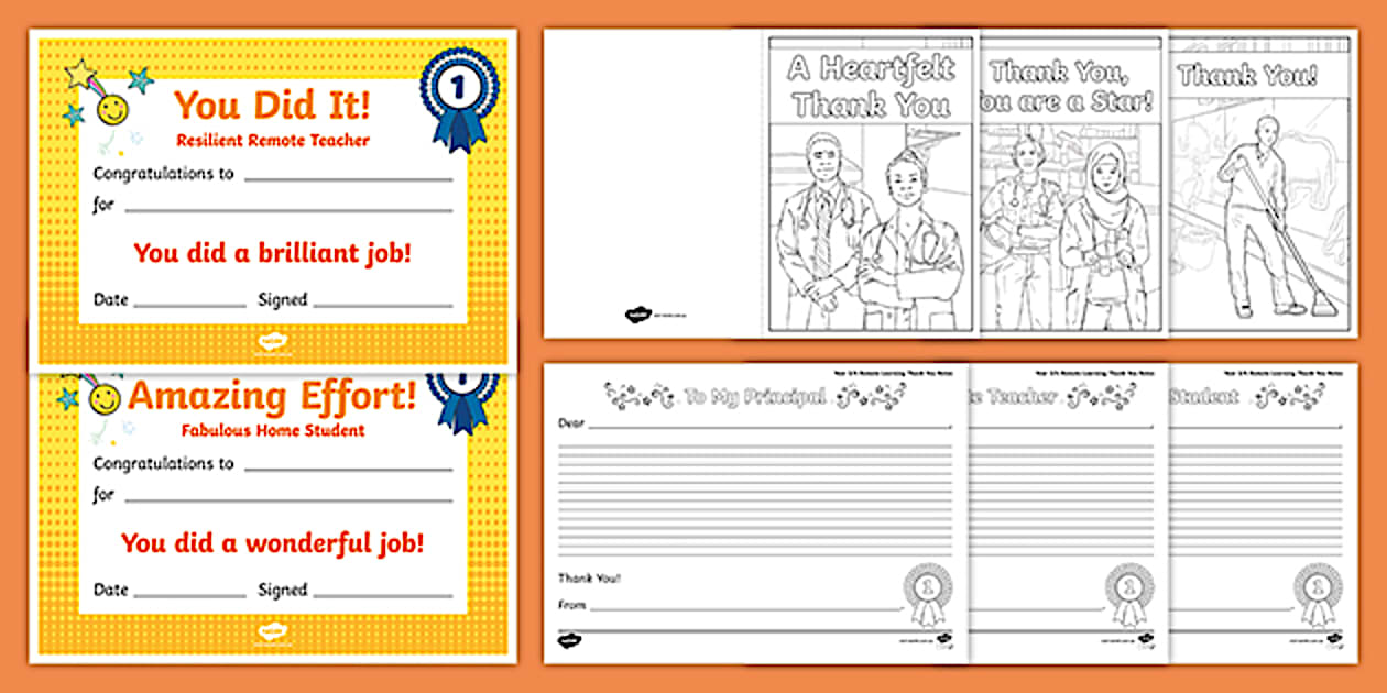 Year 3-4 Remote Learning Thank You Pack - Twinkl