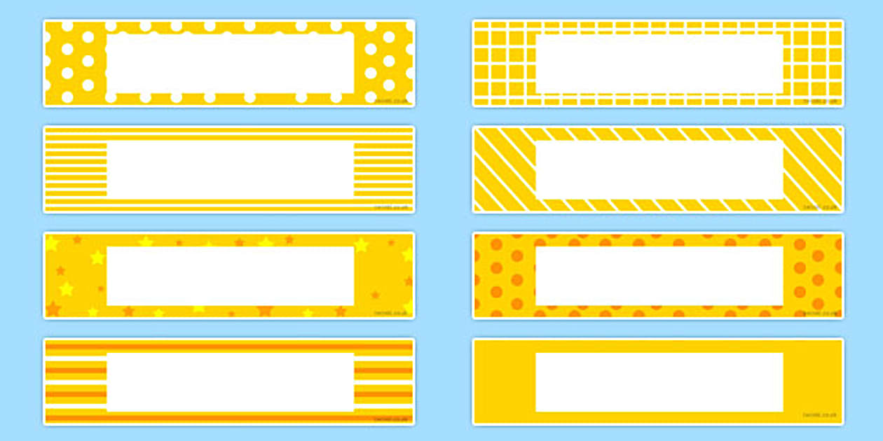 Editable Gratnells Tray Labels Yellow (teacher made)