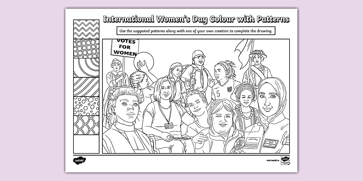 International Women's Day Colour with Patterns Activity