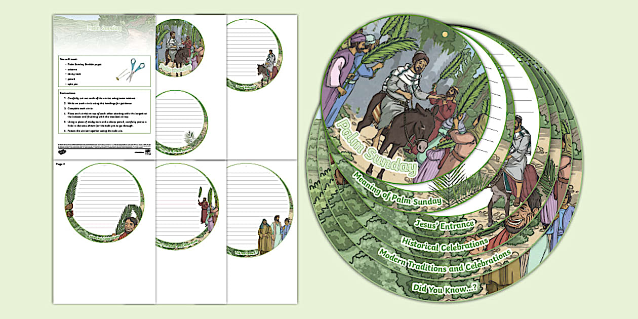 KS2 Palm Sunday Circles Booklet (teacher made) - Twinkl