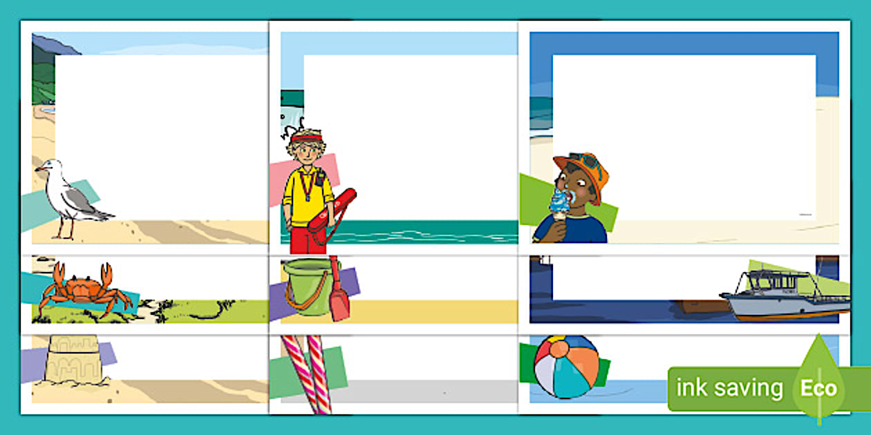 Seaside Page Borders Landscape (teacher made) - Twinkl