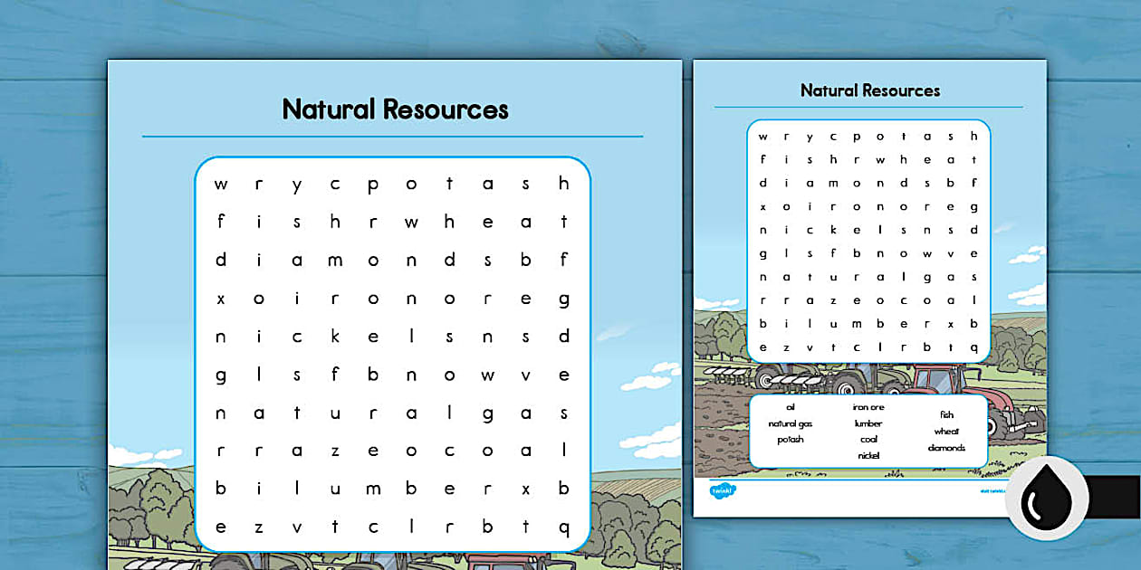 Canada's Natural Resources Word Search