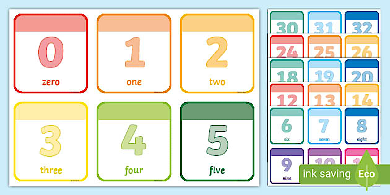 Numbers 0-50 Flashcards (teacher made) - Twinkl