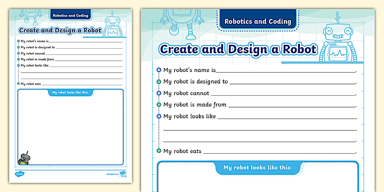 Grade 3- Robotics - Worksheet: Design a Robot (CAPS Aligned)
