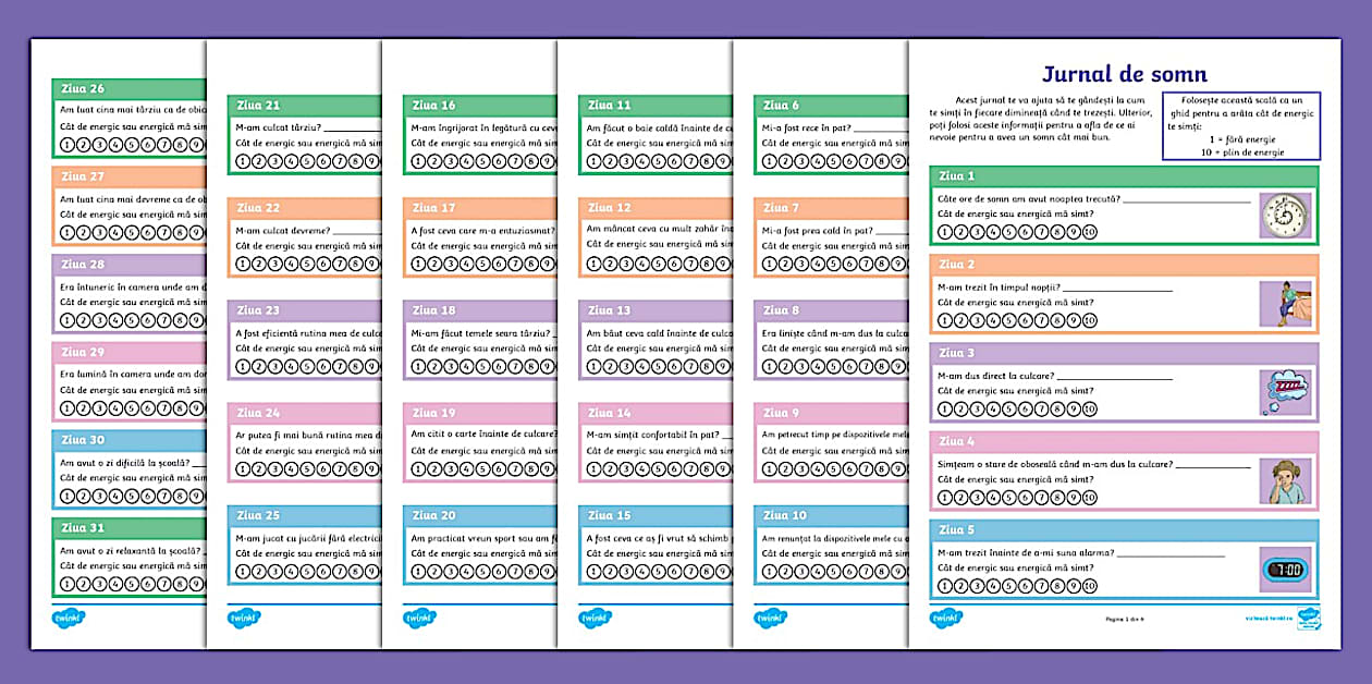Jurnal de somn (Teacher-Made) - Twinkl