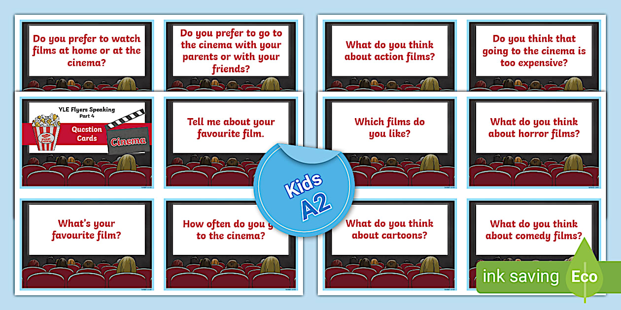 ESL YLE Flyers Speaking Part 4 Conversation Cards (Cinema) [Kids, A2]