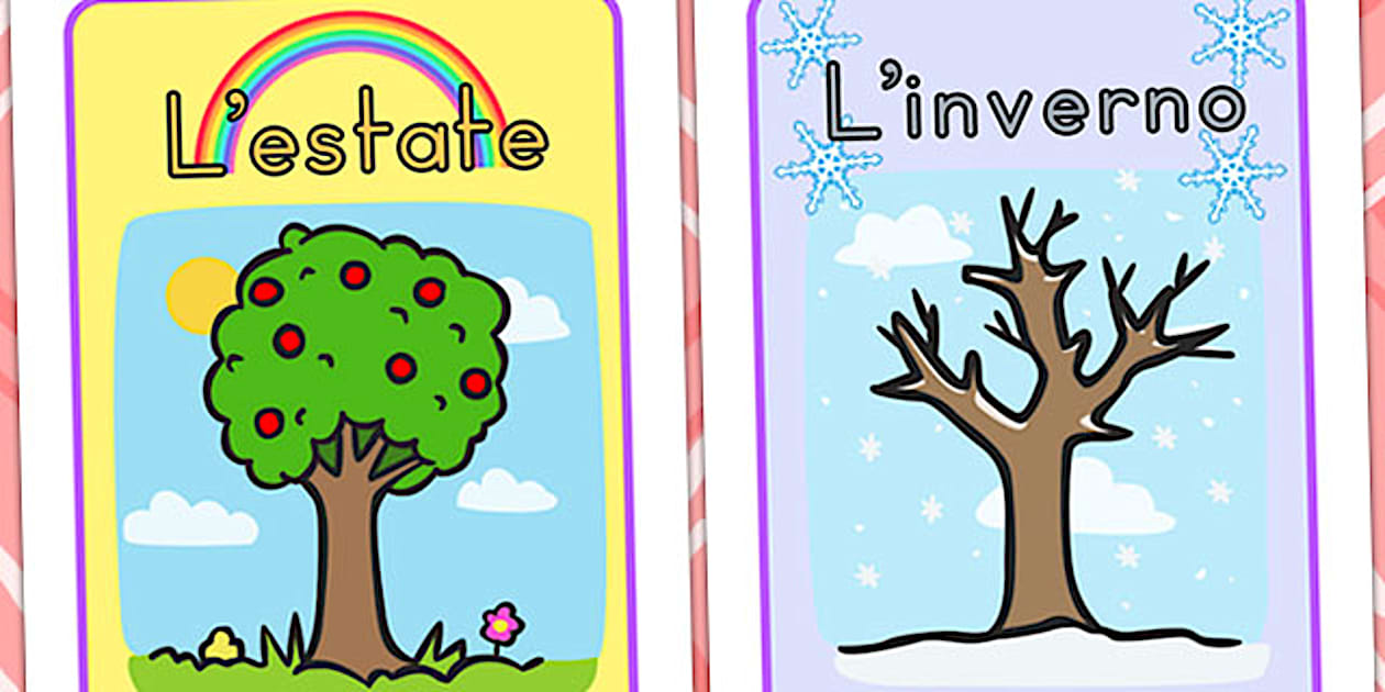 Seasons in Italian Display Posters | Twinkl - Twinkl