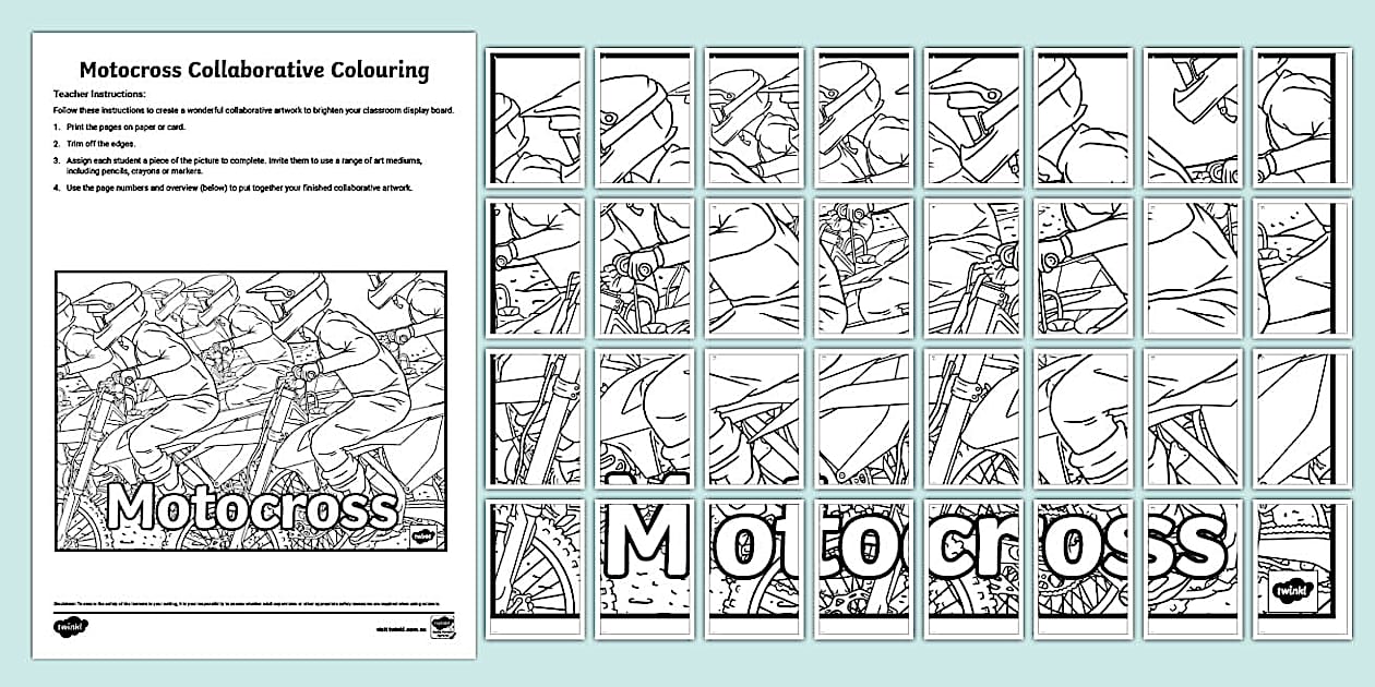 Australian Motocross Collaborative Colouring (Teacher-Made)