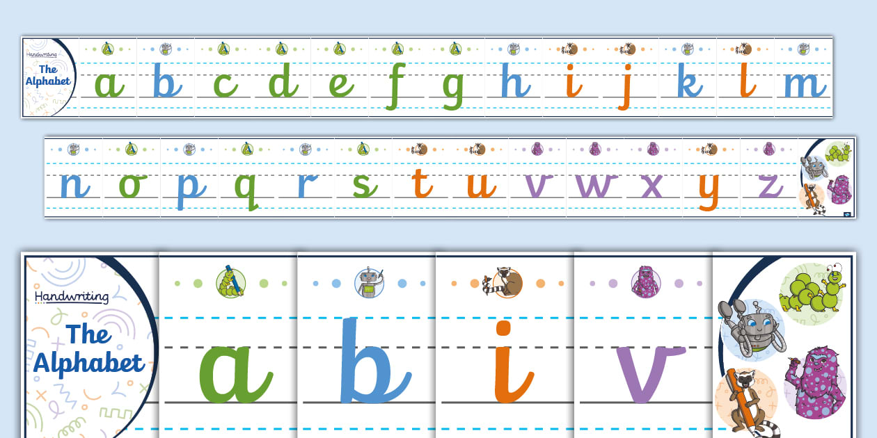 Cursive Lower Case Alphabet Line (teacher made) - Twinkl