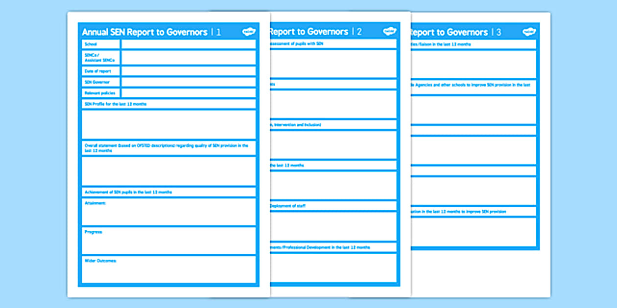 Annual SEN Report to Governors Frame (teacher made) - Twinkl