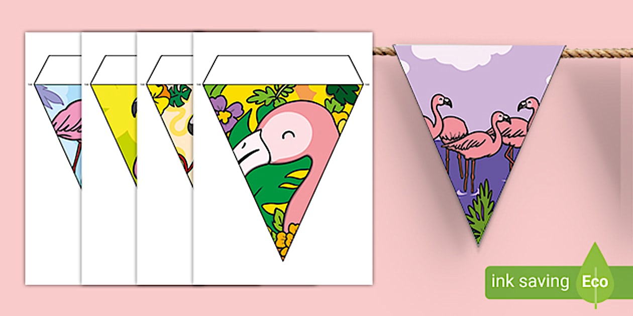 Tropical Flamingo Bunting (Teacher-Made) - Twinkl