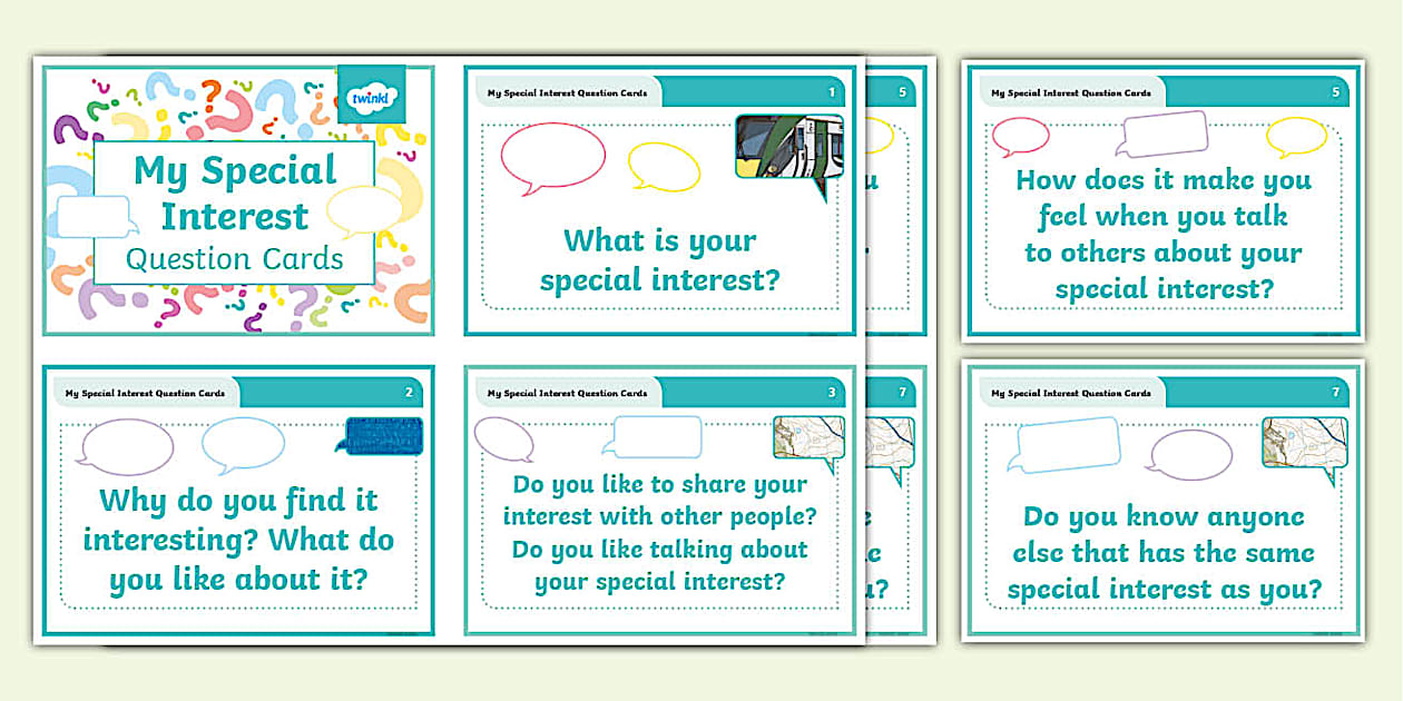 My Special Interest Question Cards (teacher made) - Twinkl