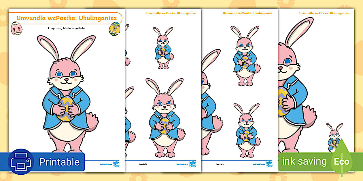 Umvundlana wePasika ukulinganisa - Easter Bunny Measuring isiXhosa
