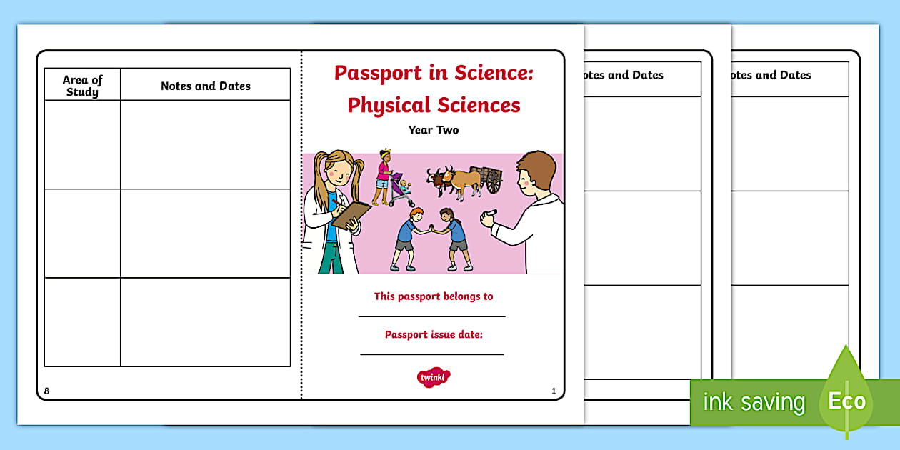 TAS Year 2 Physical Sciences Passport Booklet (teacher made)