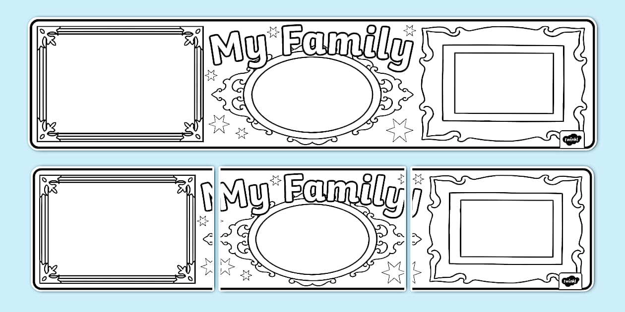 My Family Collaborative Drawing Display Banner - Twinkl