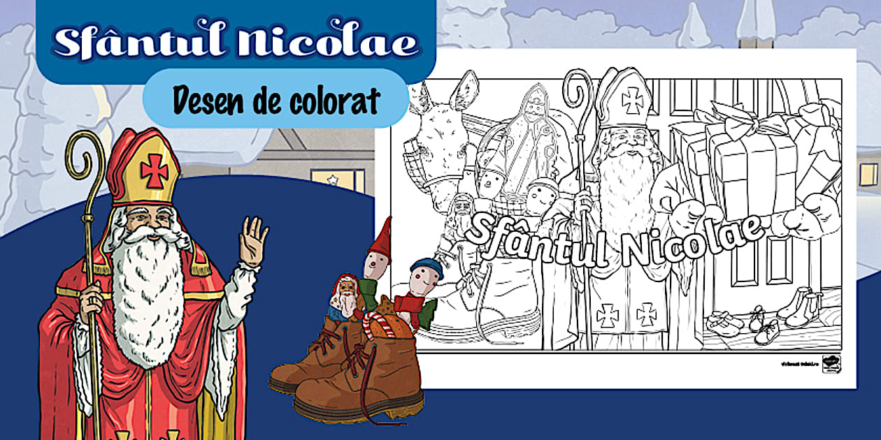 Sf. Nicolae – Desen de colorat 9-12 ani