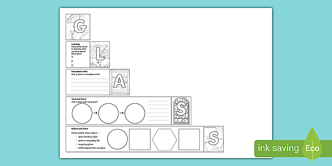 Editable Glass Activity Flapbook (teacher made) - Twinkl
