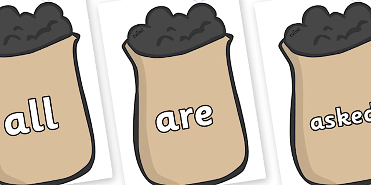 Cursive Tricky Words on Bags of Wool (teacher made) - Twinkl