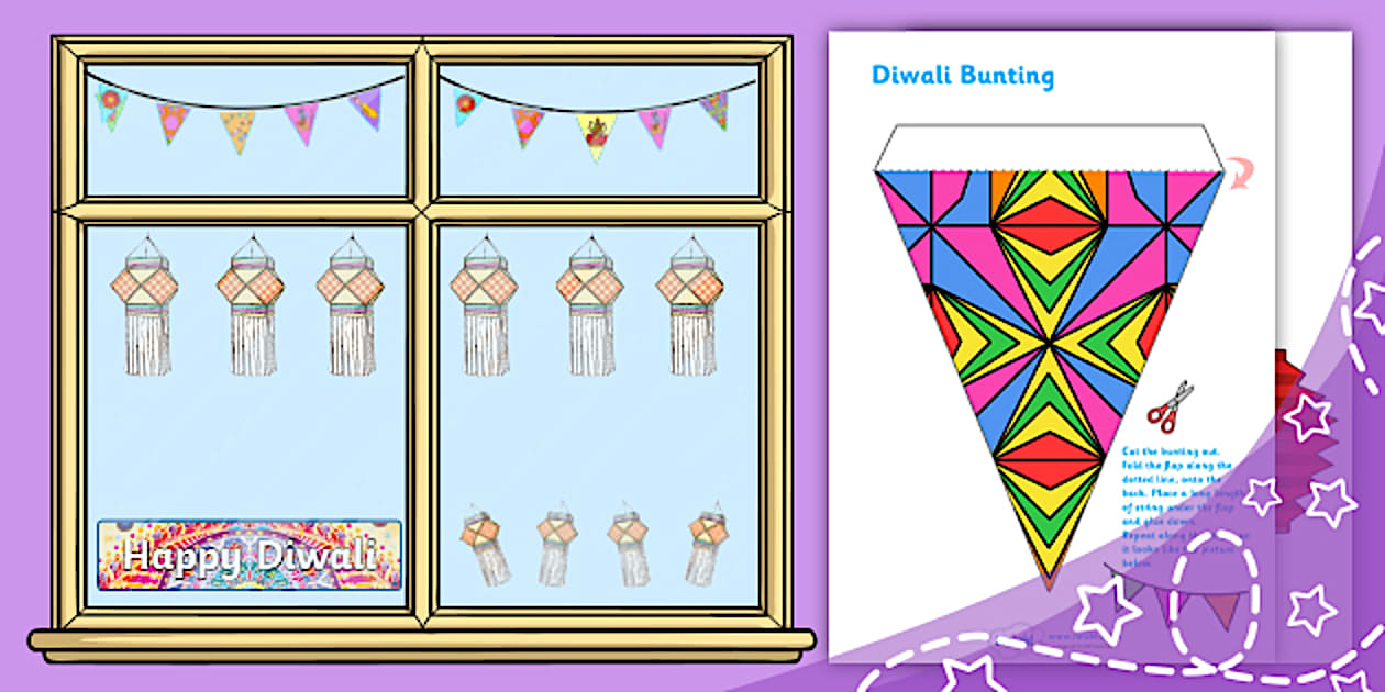 Diwali Window Art Display (teacher made) - Twinkl