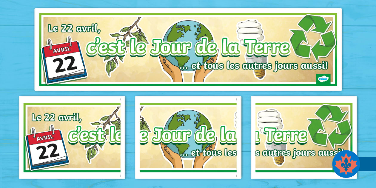 Earth Day banner French (teacher made) - Twinkl