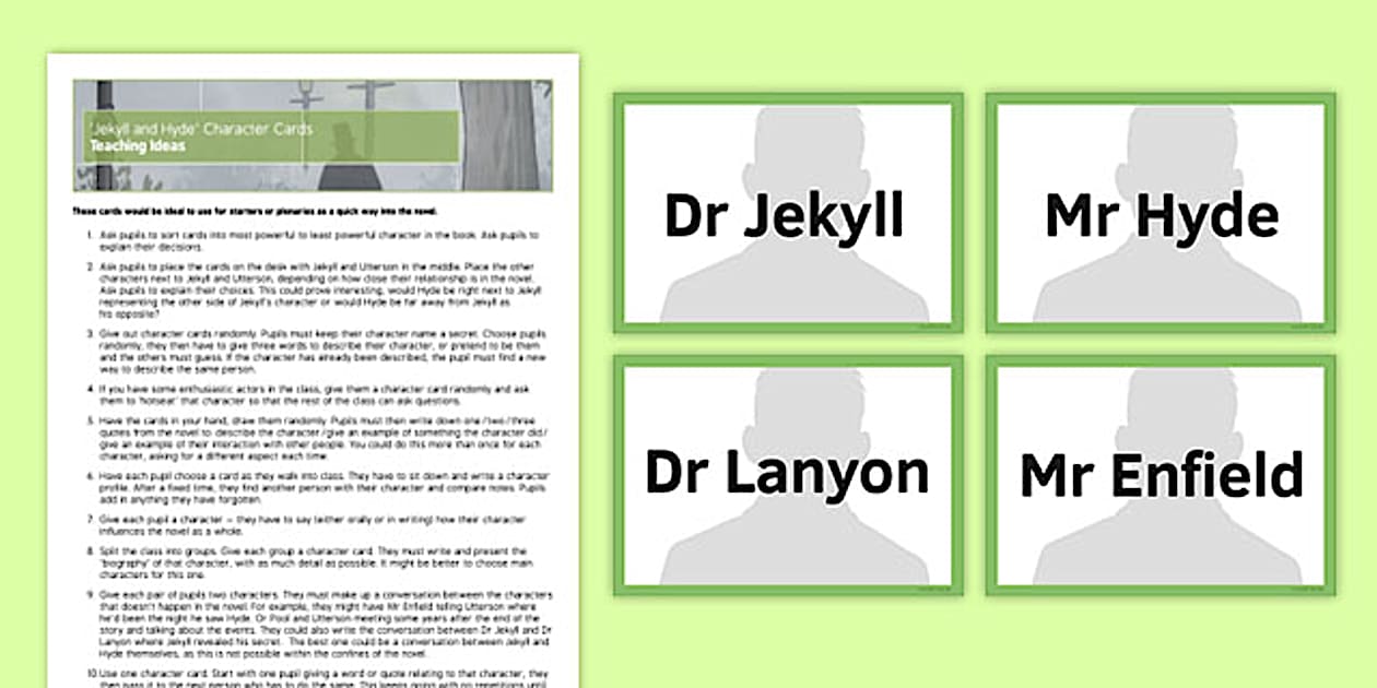 Jekyll and Hyde Character Cards Pack (teacher made) - Twinkl