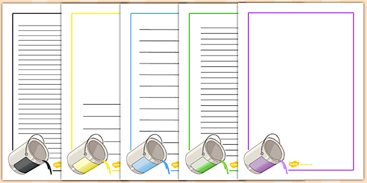 French Colours Page Borders (teacher made) - Twinkl