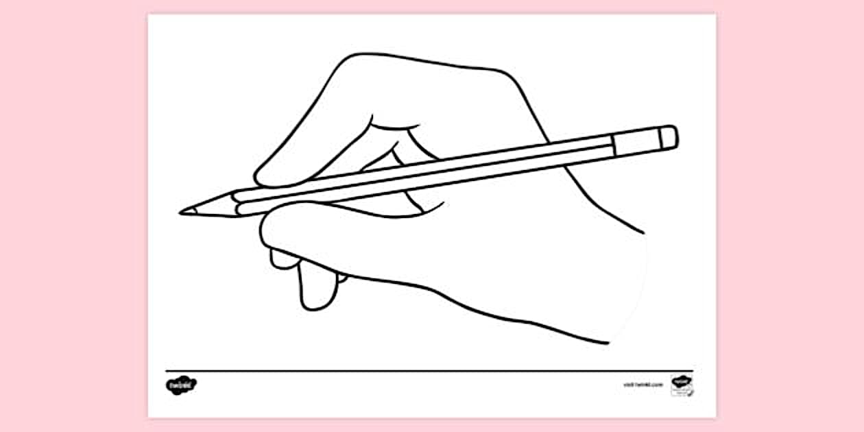Index Pencil Grip - Colouring Sheet (teacher made) - Twinkl