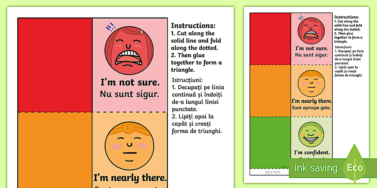 Traffic Light And Emotion Triangles English/Romanian - Traffic Light And
