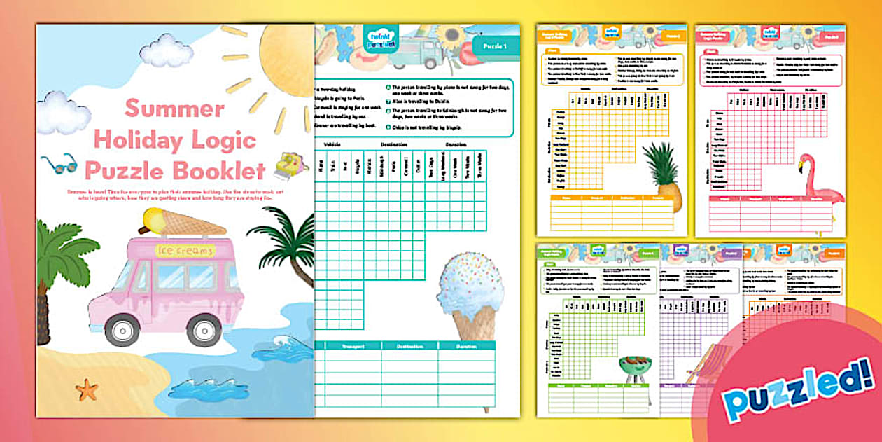 Summer Holiday Logic Puzzle Booklet | Twinkl Puzzled
