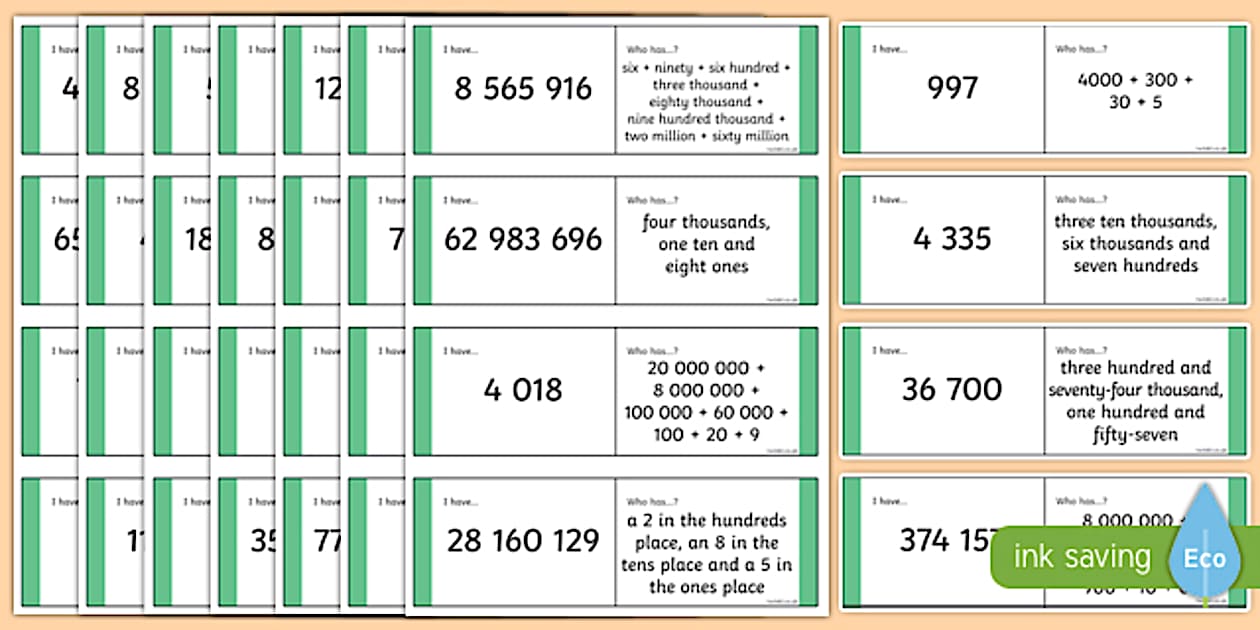 KS2 Mixed Digit Place Value Loop Cards (teacher made)