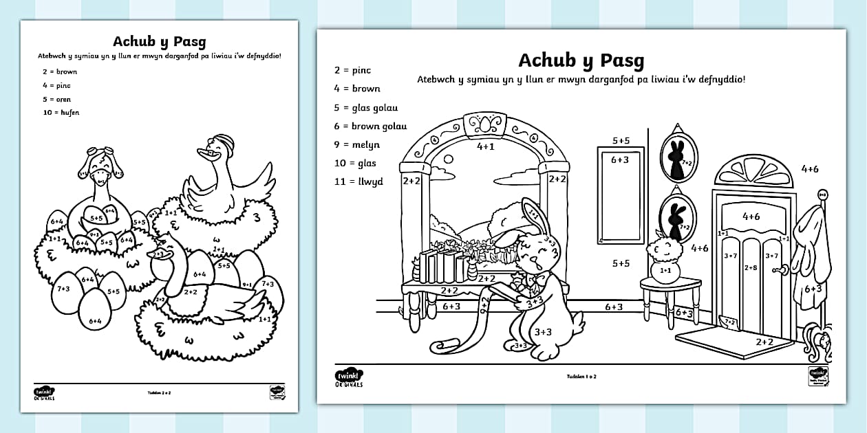 Achub y Pasg: Lliwio wrth Rifo (teacher made) - Twinkl