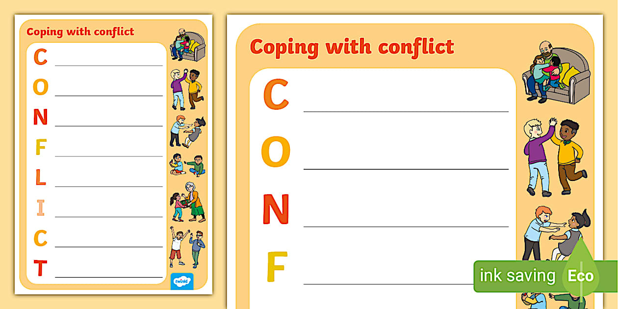 Coping with Conflict Acrostic Poem (teacher made) - Twinkl