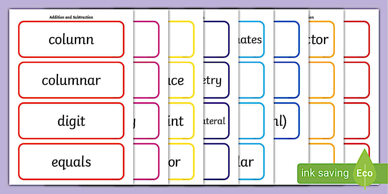 Year 4 Maths Vocabulary Cards Pack (teacher made) - Twinkl