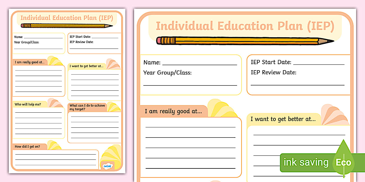 Editable Individual Education Plan (IEP) - Twinkl - KS1