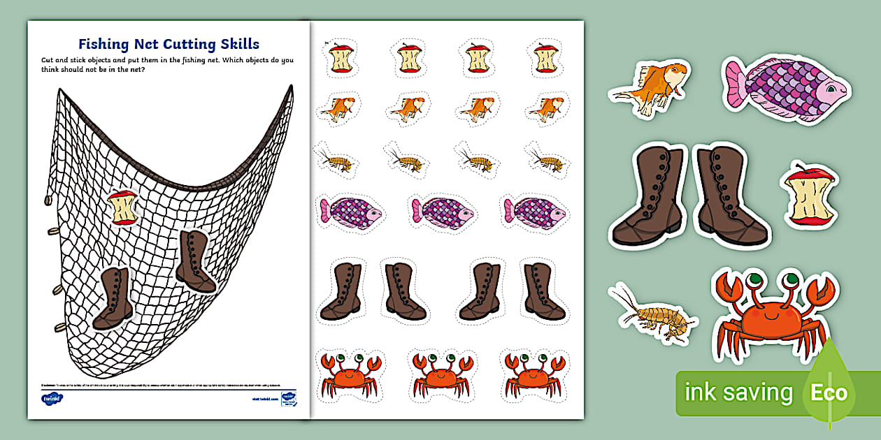 Fishing Net Cut and Stick Activity