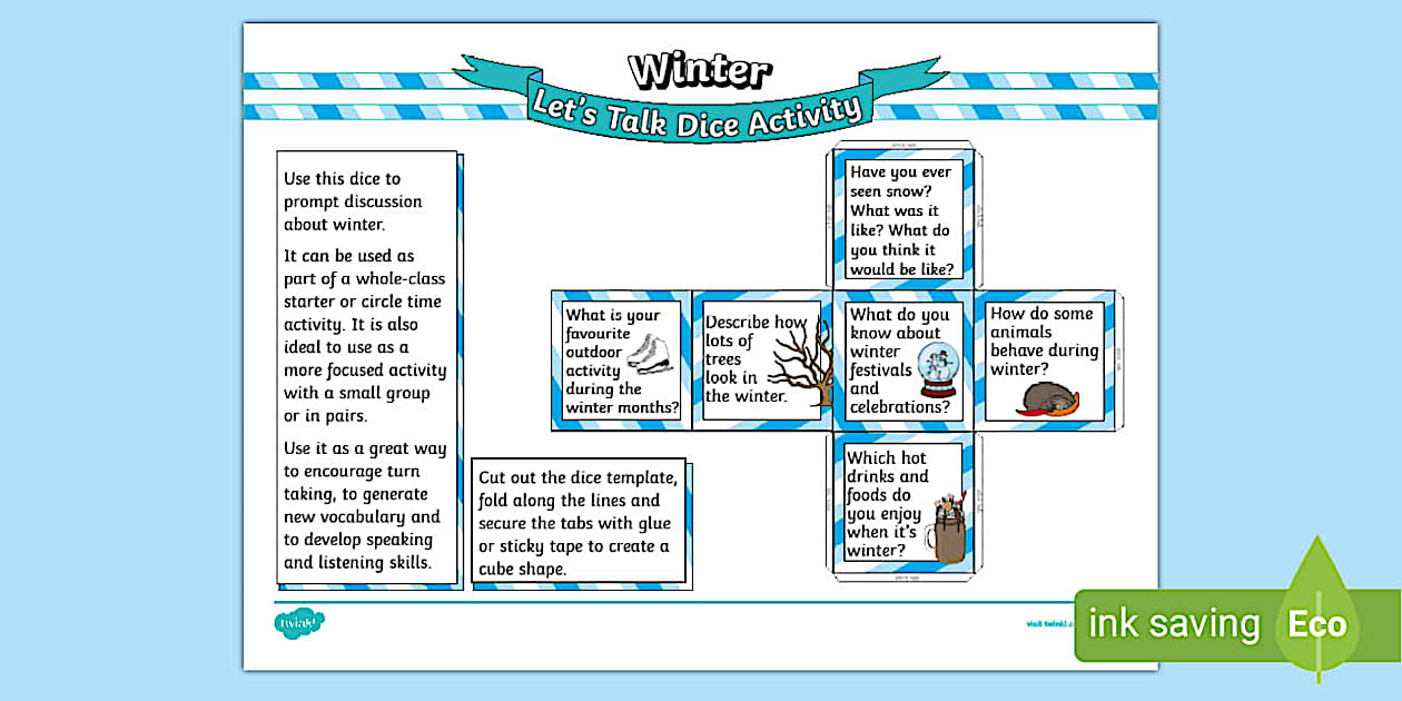 Wonderful Winter Talk Dice Activity | Twinkl | Winter | KS1