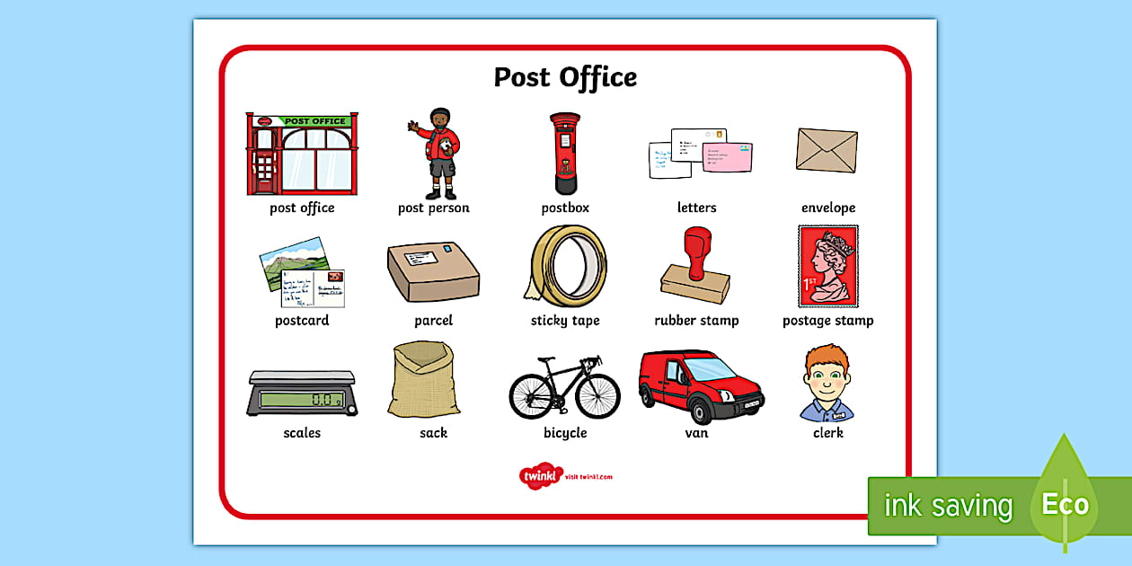 Editable Post Office Word Mat (teacher made) - Twinkl