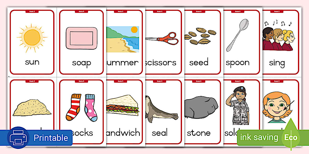 Gr. R Phonics: S Flashcards