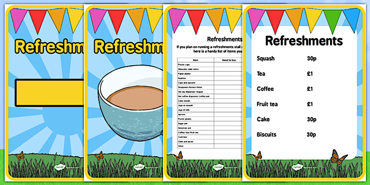 Care Home Summer Fair Refreshments (teacher made) - Twinkl