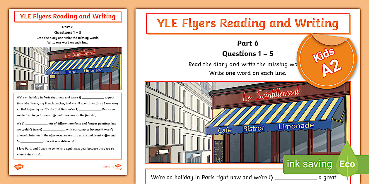 ESL YLE Flyers Reading and Writing Part 6 Practice (Holidays) [Kids, A2]