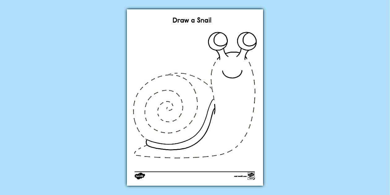 Draw a Snail Pencil Control Worksheet (teacher made)