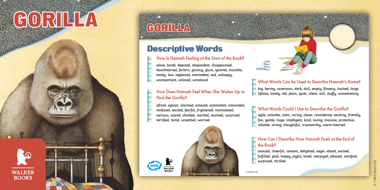 Gorilla: Descriptive Word Mat (teacher made) - Twinkl