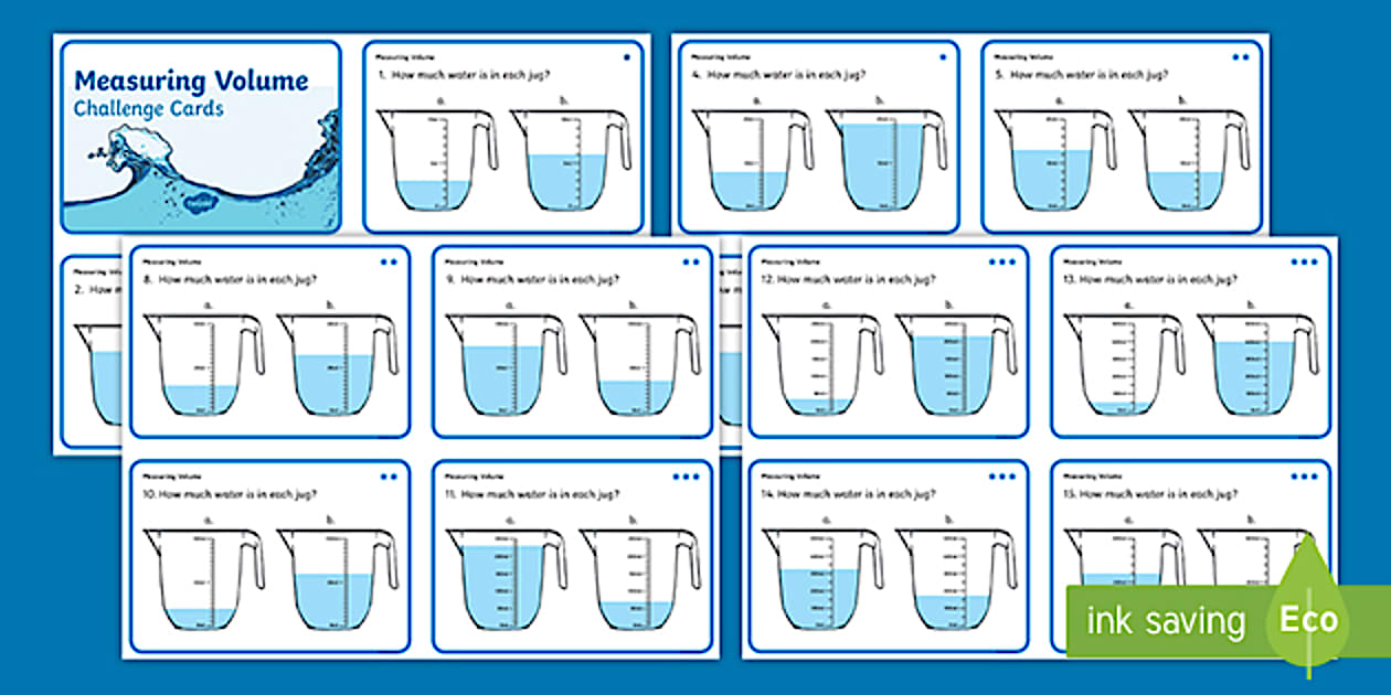 Editable KS1 Measure Volume Differentiated Challenge Cards