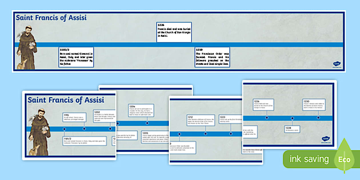Saint Francis of Assisi Display Timeline - Twinkl
