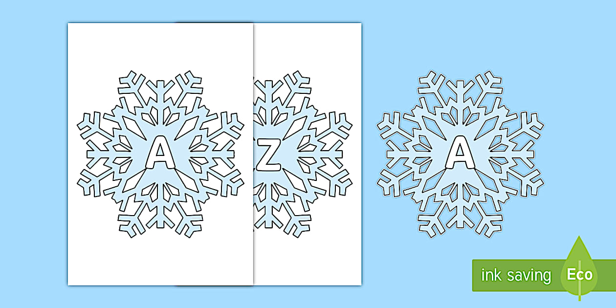 A-Z Alphabet on Snowflakes Cut-Outs (teacher made) - Twinkl