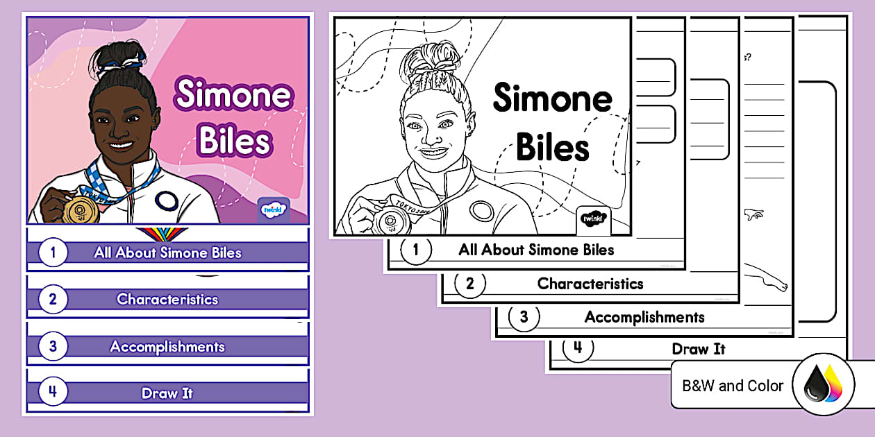 Simone Biles Flipbook for K-2nd Grade