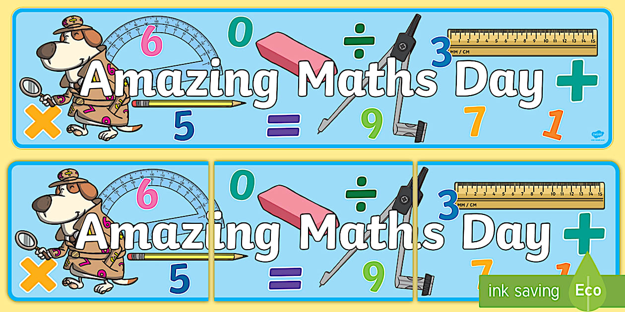 Cursive Amazing Maths Day Banner (teacher made) - Twinkl