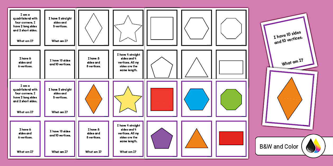 Sorting Shapes by Attributes Cards | Math Resource | Twinkl